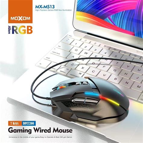Moxom Alien Rgb Gaming Wired Mouse Mx Ms13 Bmax Distribution Sdn Bhd