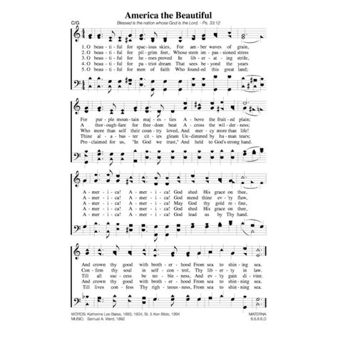 America The Beautiful Pdf Song Sheet