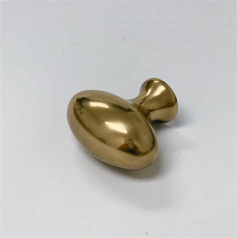 French Brass Heritage Oval Cabinet Knob