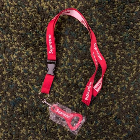 Supreme Mens Red And White Accessory Depop