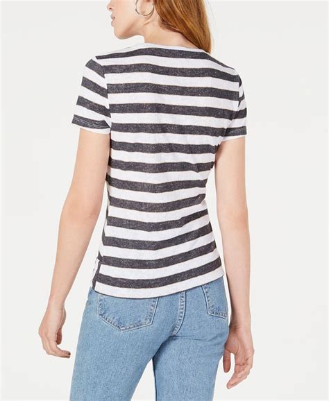 Bar Iii Striped Twist Hem Top Created For Macys Macys