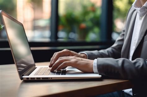 Premium Photo Person Typing Computer