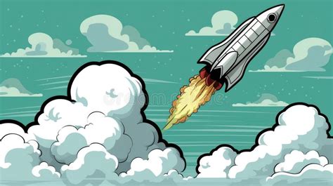 A Simple Illustration Of A Rocket Ship Blasting Off Generative Ai