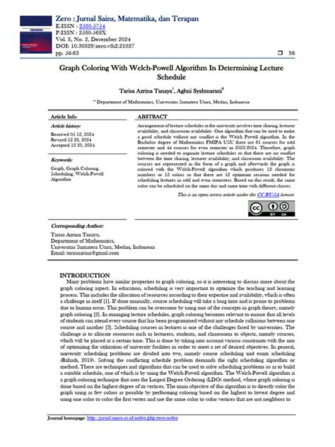 Graph Coloring With Welch Powell Algorithm In Dete Pdf Vertex