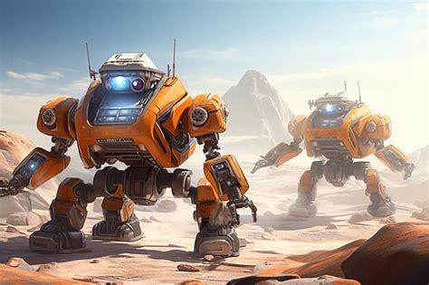 Premium Photo Advanced Robotics In Space Exploration With Autonomous Rovers And Android Assistants