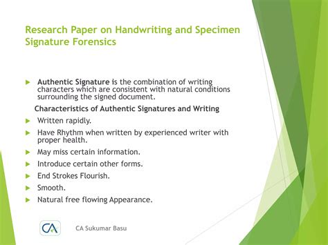 Ppt On Handwriting And Specimen Signature Forensics Pptx