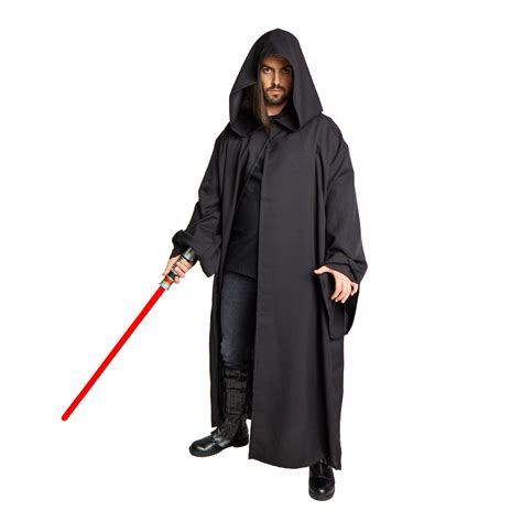 Jedi Sith Lord Wizard Costume Cloak Adult Black Small Medium Large Etsy