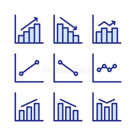 Graph Icon Set 9 Graph Icons Business Graph Icons Stock Vector