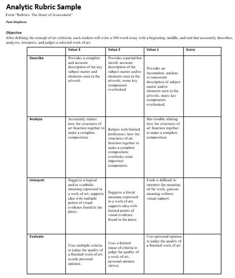 18 Free Editable Rubric Templates Word Templatedata