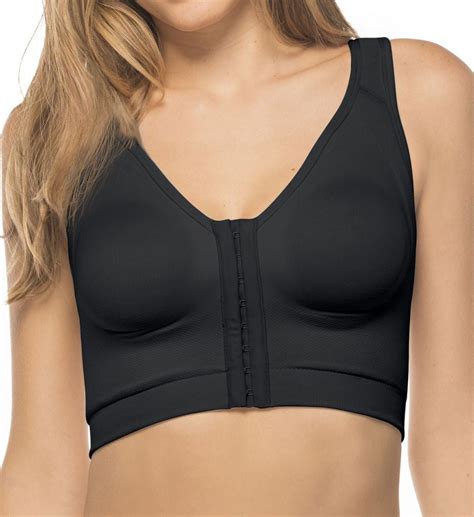 Annette Annette Wl0003br M L Blk Seamless Long Line Bra With Side
