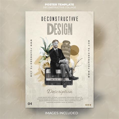 Premium Psd Deconstructivism Vintage Collage Poster Design