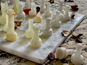 Marble Onyx Chess Set White Marble And White Onyx Handmade Luxury Board