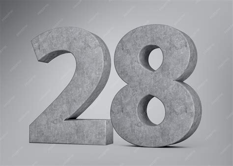 Premium Photo 3d Concrete Number Twenty Eight 28 Digit Made Of Grey