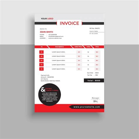 Premium Vector Creative Invoice Template