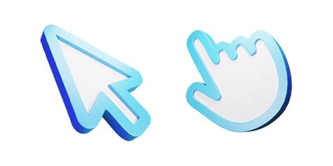 Light Blue Contour And White 3d Cursor Sweezy Custom Cursors