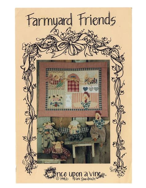 Farmyard Friends A Once Upon A Vine Vintage Pattern Etsy