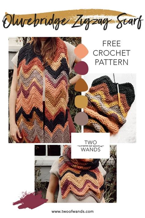 Zig Zag Scarf Crochet Pattern Crochet Infinity Scarf Chevron Pattern
