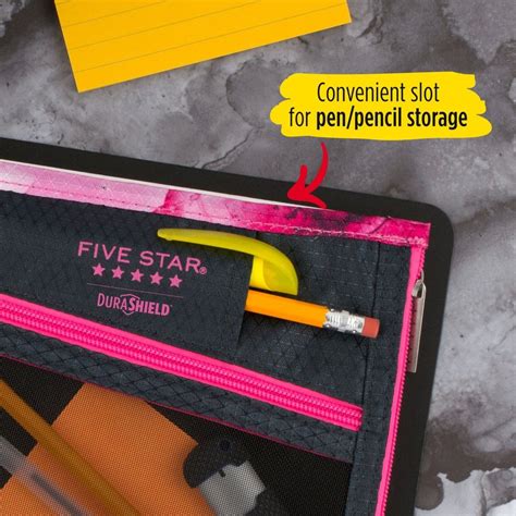 Mead Five Star Binder Pencil Pouch For 3 Ring Binder 2 Zipper Pockets 11x9 New