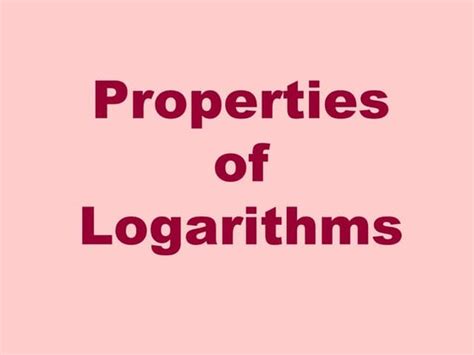 Grade 11 General Mathematics Logarithms Pptx