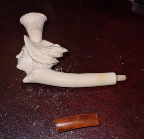 Rare Tiny Lady Cheroot Meerschaum Pipe In T Box Highly Decorated Western Woman Etsy