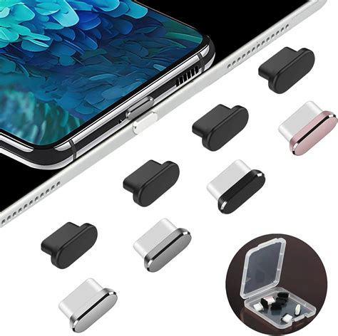 Auzosl 8 Pezzi Usb C Antipolvere 4 Alluminio 4 Silicone Type C Tappo