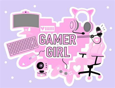 Gamer Girl Clipart Streamer Girl Clipart Video Games Clipart