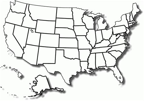 Printable Blank Map Of The United States