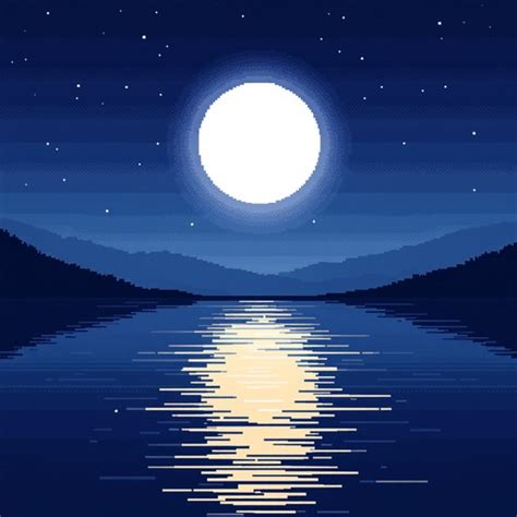 Free Moonlight Pixel Reflection Image Moon Moonlight Reflection