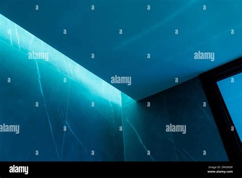 Interior Hidden LED Lighting Inside Granite Wall Luxury Design Stock Photo Alamy