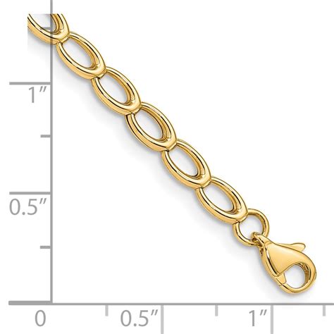 14k Yellow Gold Polished Open Link Bracelet Gracious Rose Jewelry