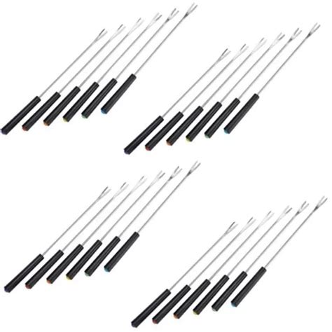 24x Forchette Fonduta Forchette Fonduta Ghisa In Acciaio Inox Con Maniglie In Plastica Eur 24 99