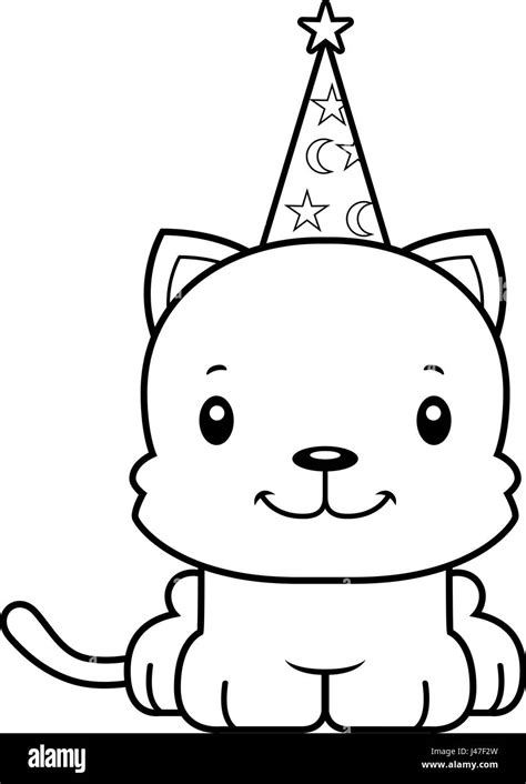 A Cartoon Wizard Kitten Smiling Stock Vector Image And Art Alamy