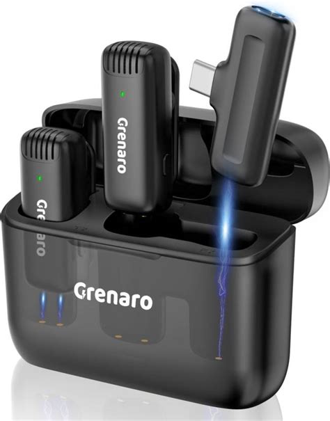 Grenaro Wireless Mic Lavalier Microphone With Charging Case For Type C Microphone Grenaro