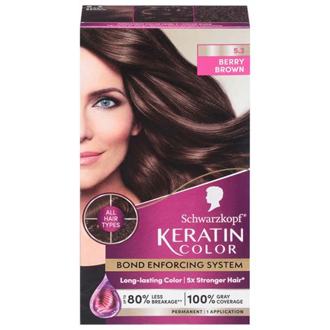 Schwarzkopf Keratin Permanent Hair Dye Cream 53 Berry Brown