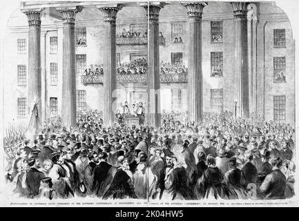 Alabama Us Civil War Inauguration Jefferson Davis As Confederate