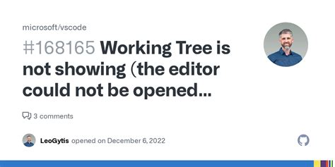 Working Tree Is Not Showing The Editor Could Not Be Opened Because The