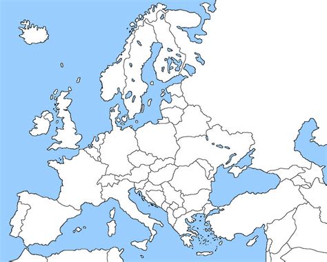 Europe Map Blank Printable Printable Free Templates
