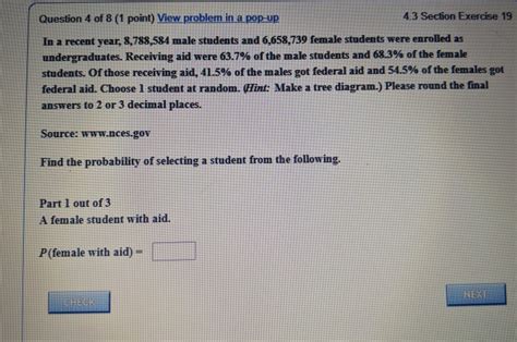 solved question 4 of 8 1 point view problem in a pop up