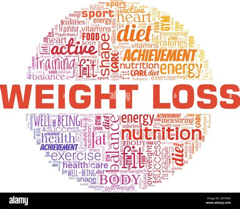 Weight Loss Vector Illustration Word Cloud Isolated On A White