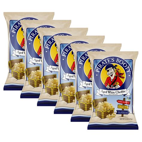 6 Pack Pirates Booty Gluten Free Aged White Cheddar Cheese Puffs