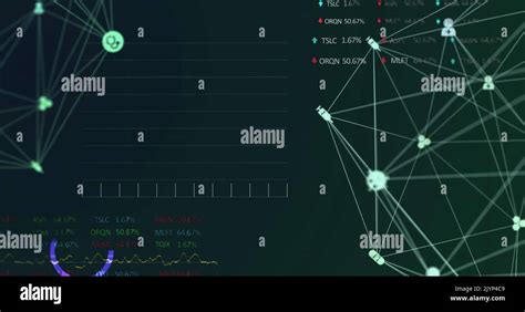 Globe Of Medical Icons Spinning Against Stock Market Data Processing Against Black Background