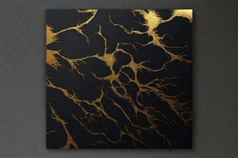 Premium Ai Image Gold Smear Pattern On Black Matte Paper Generative Ai