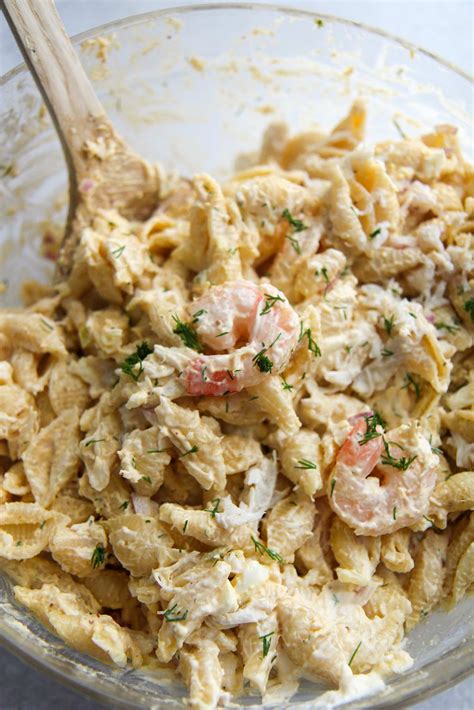 Simple Seafood Pasta Salad Recipe With Crabmeat And Shrimp Pasta