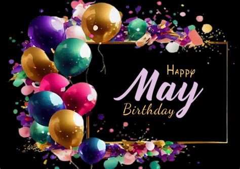 Plantilla De Maximalist Happy May Birthdays A4 Postermywall