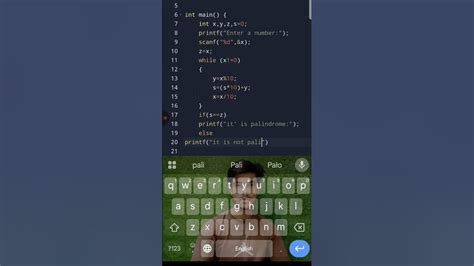 Palindrome Numberc Coding Tutorial Programminglanguage Code Youtube