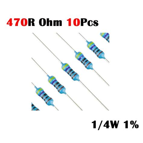 Jual Resistor 470r Ohm 470 R 470r Ohm 14w 1 Metal Film 10x 10 Pcs