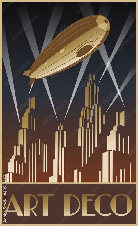 Art Deco Art Nouveau Advertisement Poster Transportation ~ Zeppelins Dirigible In 2025 Art