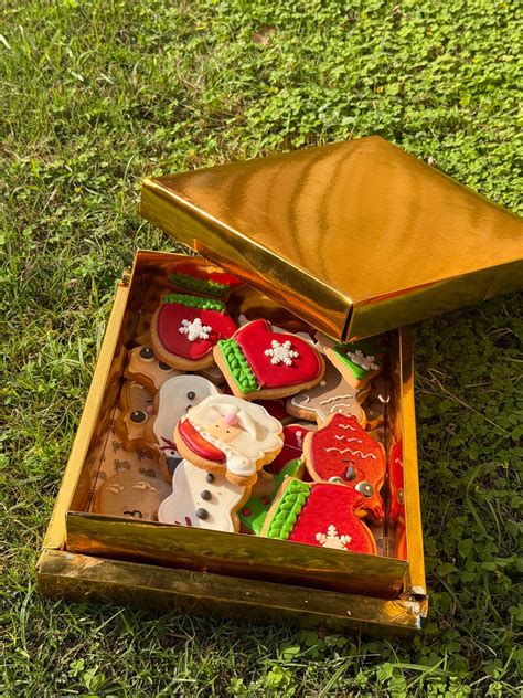 Gold Cookie Box Go Flour Bakery