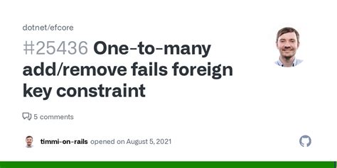 One To Many Addremove Fails Foreign Key Constraint · Issue 25436 · Dotnetefcore · Github