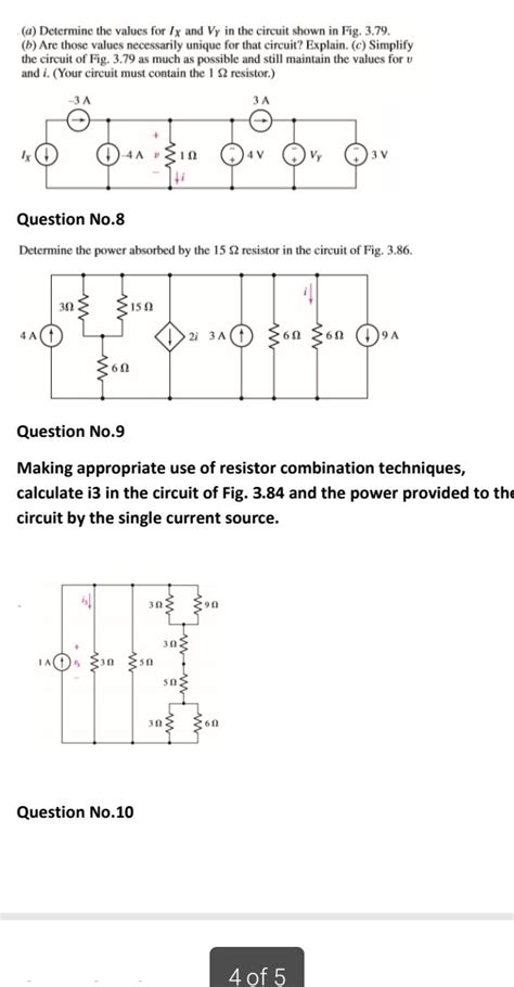 Solved A Determine The Values For Ix And Vy In The Circuit Shown In
